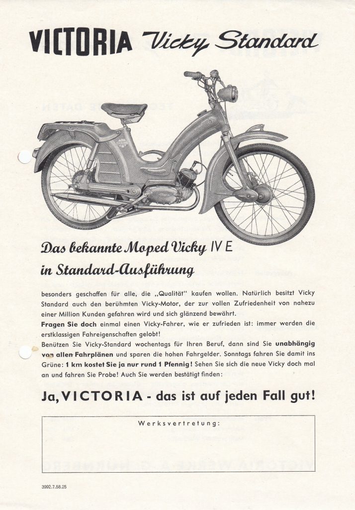 Moped – Victoria – Vicky IV ab Ende 1955… – Victoria – Fahrrad ...