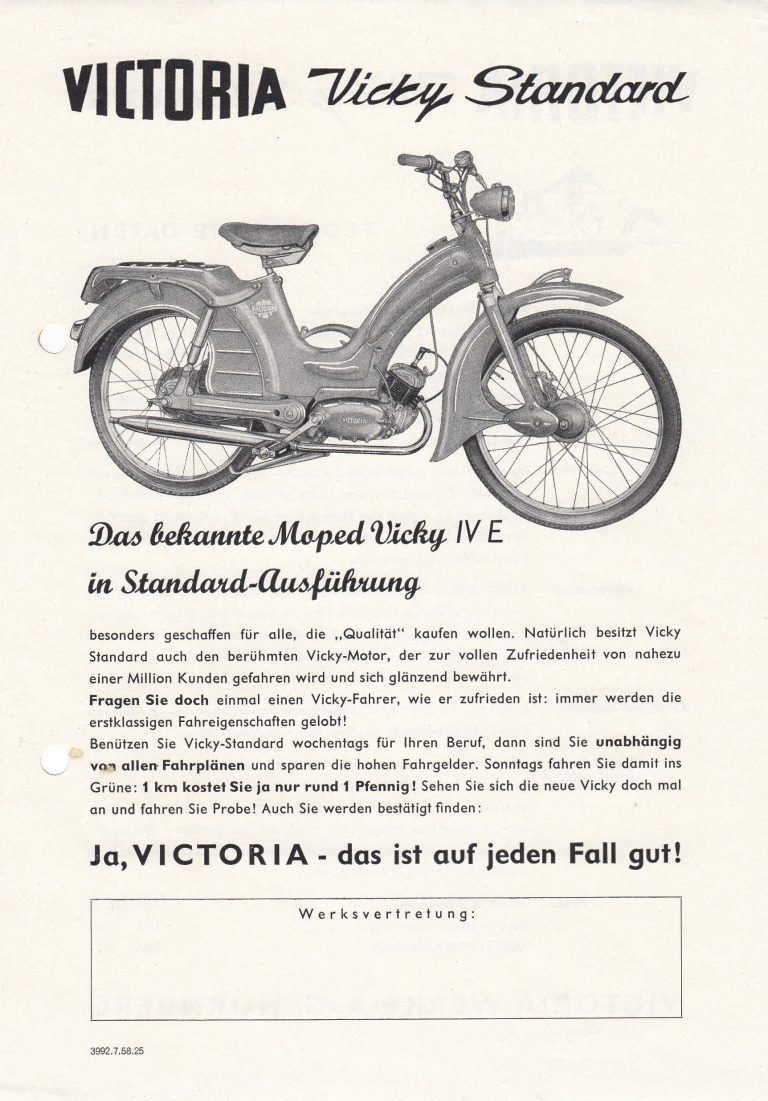 Moped – Victoria – Vicky IV ab Ende 1955… – Victoria – Fahrrad ...