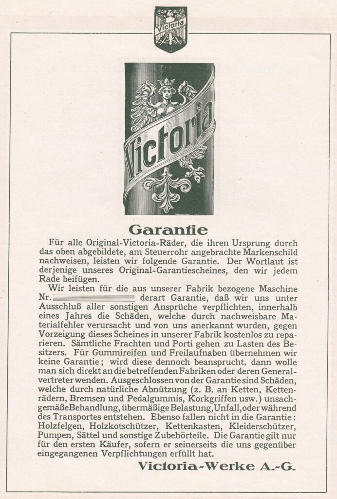 Victoria – die Räder ab 1914, Teil 7; dokumentiert im Katalog von ...
